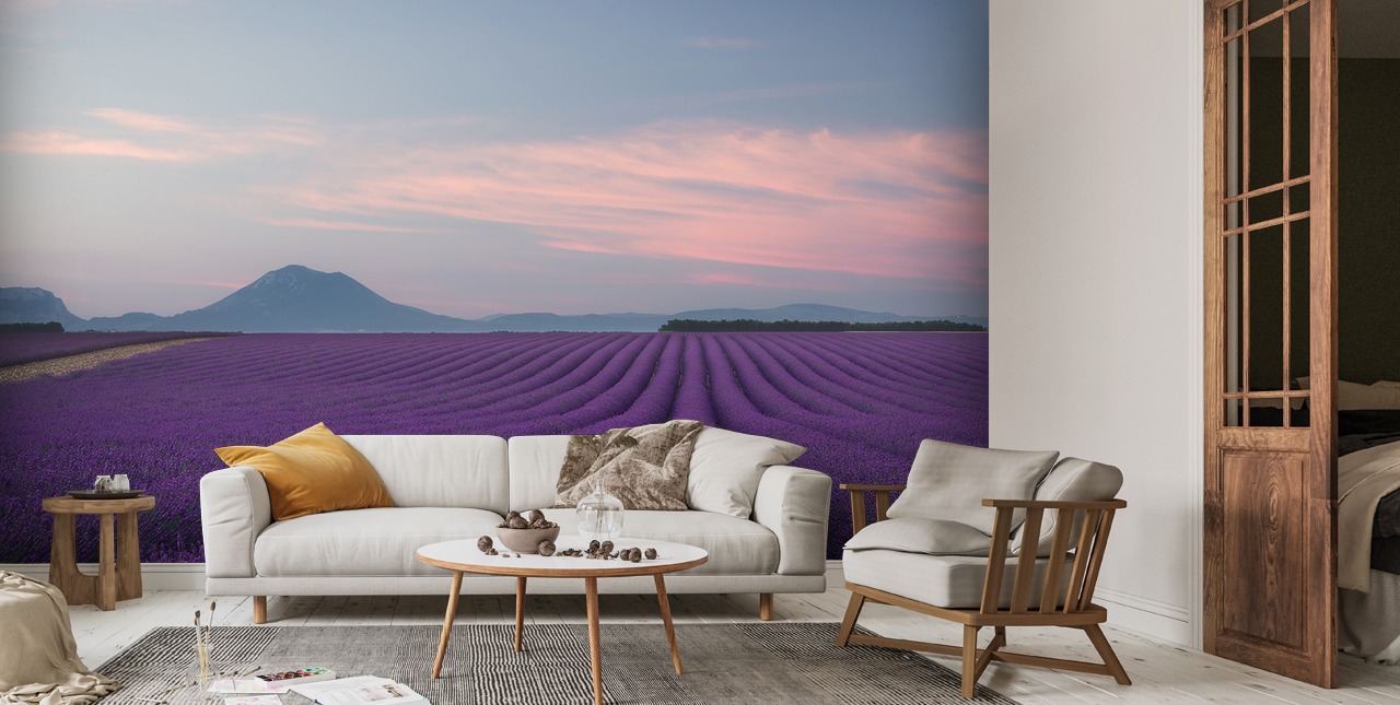 Rows of Lavender Wallpaper Mural | Wallsauce UK