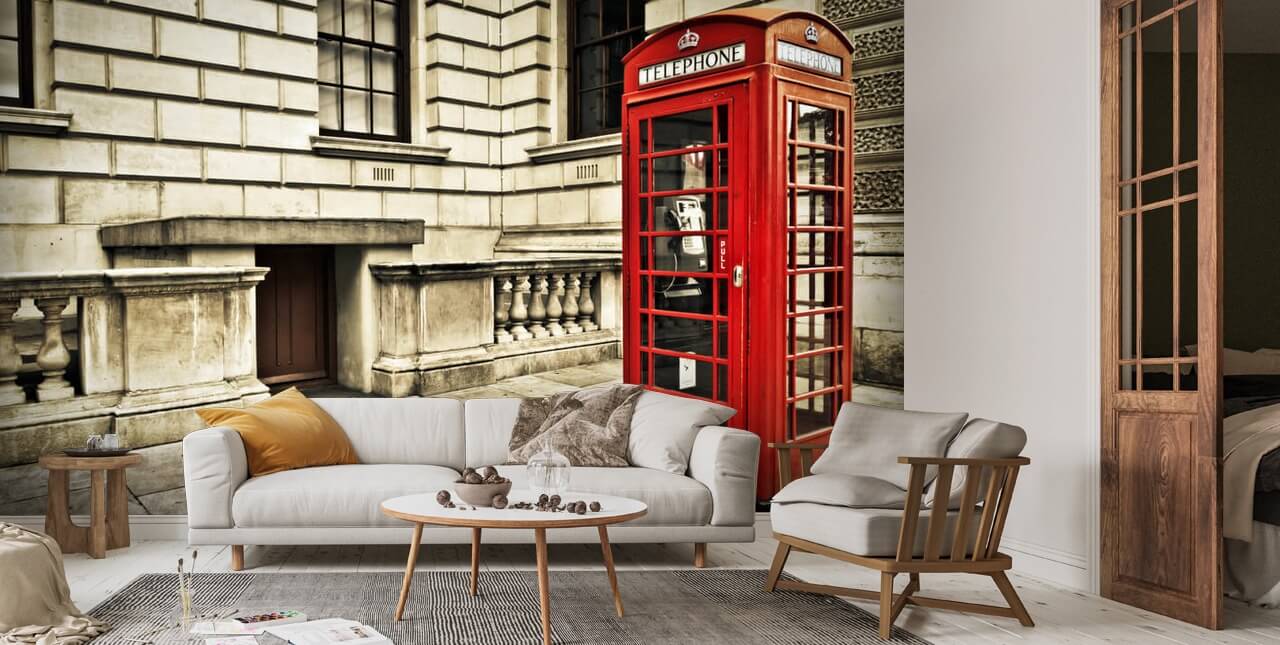 Telephone Box London Wallpaper Mural | Wallsauce UK
