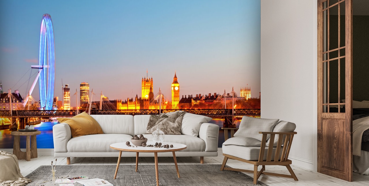 London Eye Panorama Wall Mural | Wallsauce UK