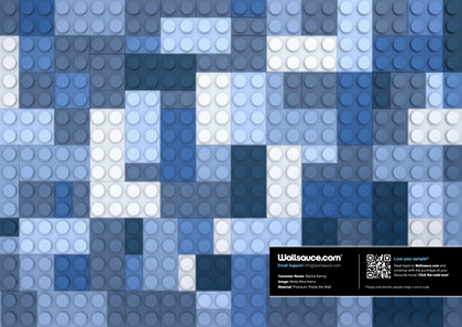 Blue Toy Bricks Wallpaper | Wallsauce UK