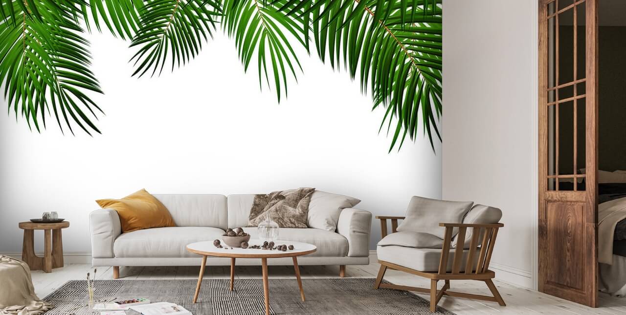 Palm Leaf Frame Wall Mural | Wallsauce US