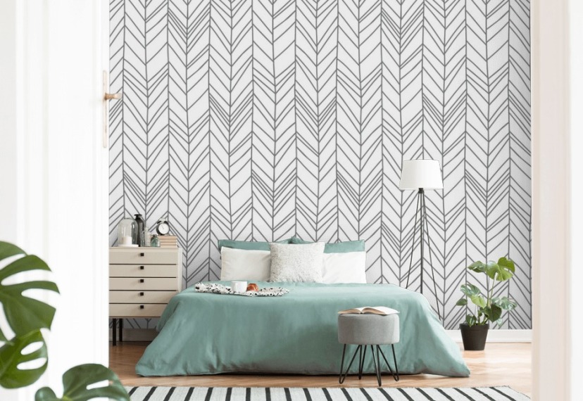 Herringbone Wallpaper Murals | Wallsauce US