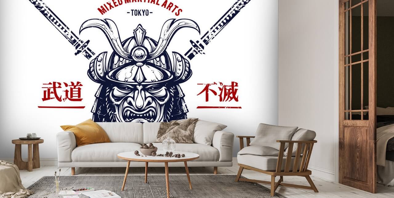 Tattoo - Japanse krijger behang | Wallsauce NL