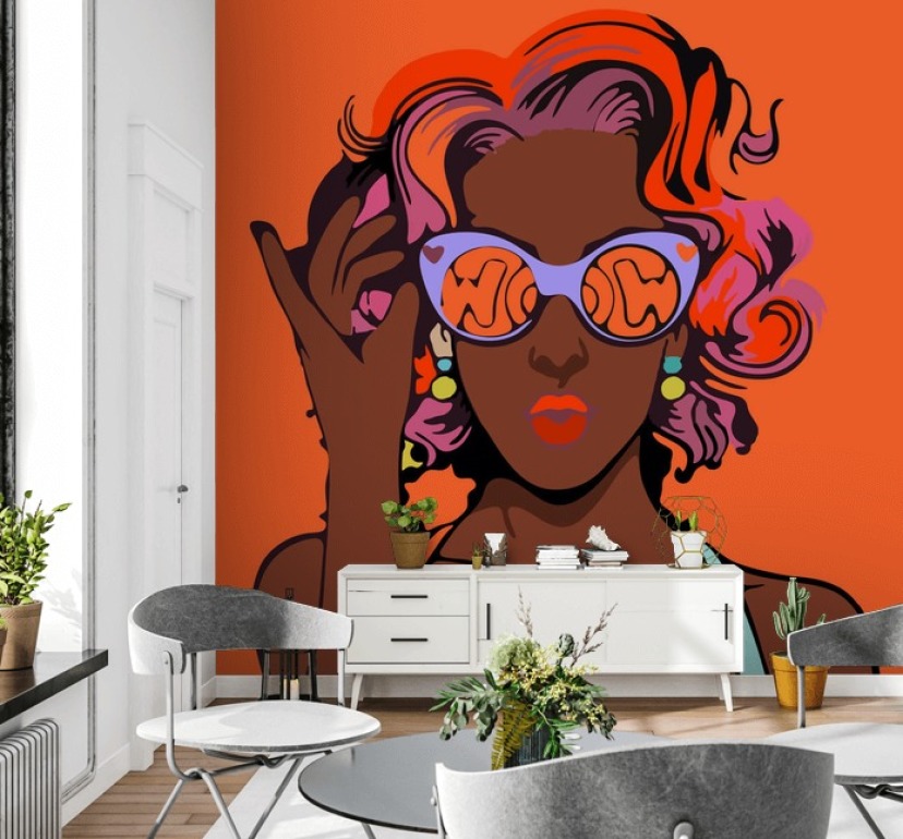 Pop Art Murals Ohpopsi Abstract Tropic Noir Pop Wall Mural ICN50122M