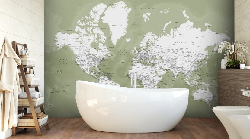 World Map Wallpaper & Wall Murals | Wallsauce UK
