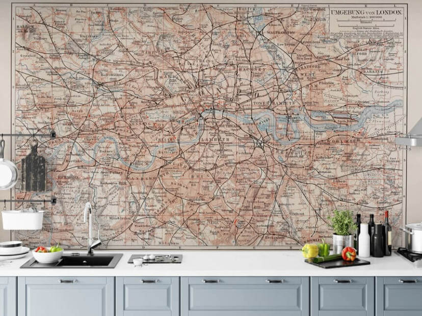 City Map Wallpaper & Wall Murals | Wallsauce UK