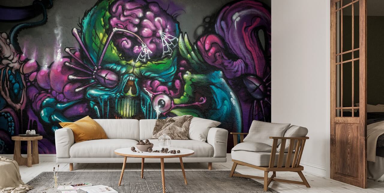 Graffiti - Alien Creature Wallpaper | Wallsauce EU