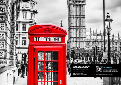 London Telephone Box Wallpaper | Wallsauce US