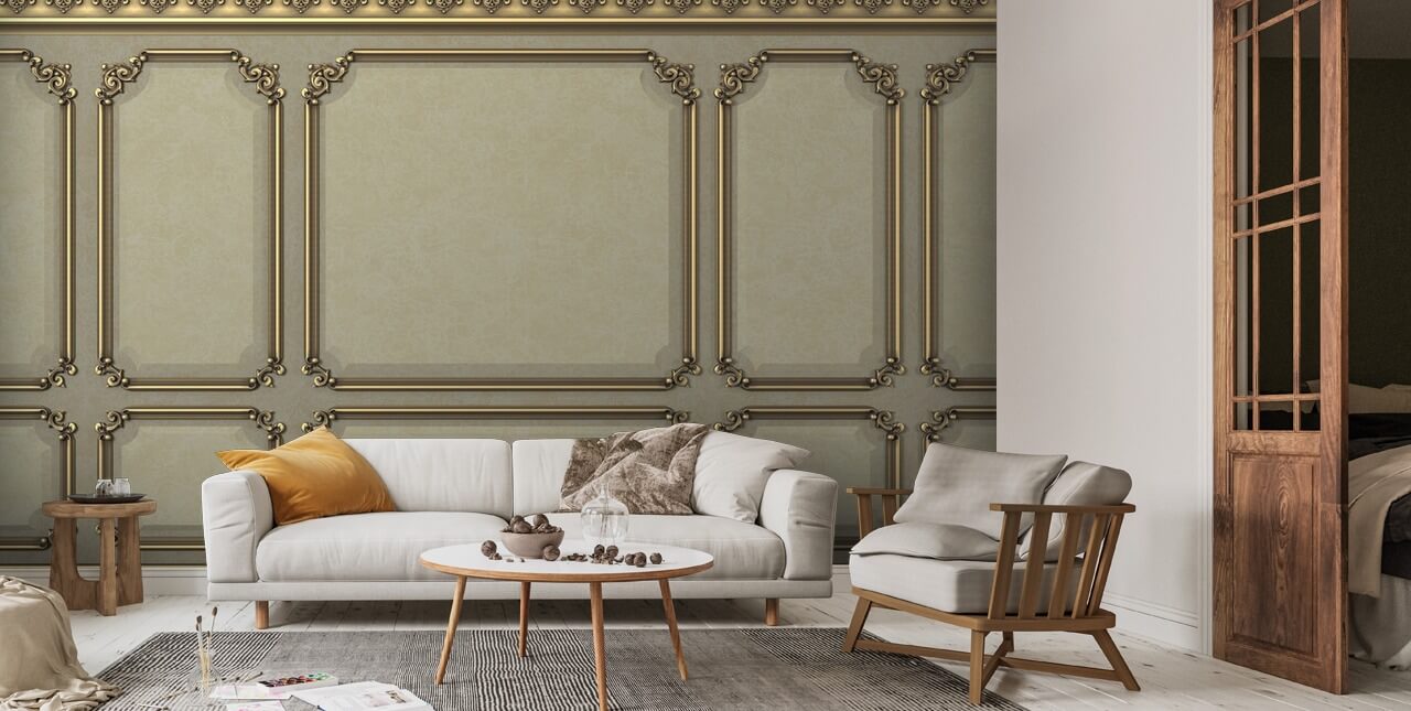 Luxe houten paneel behang | Wallsauce NL