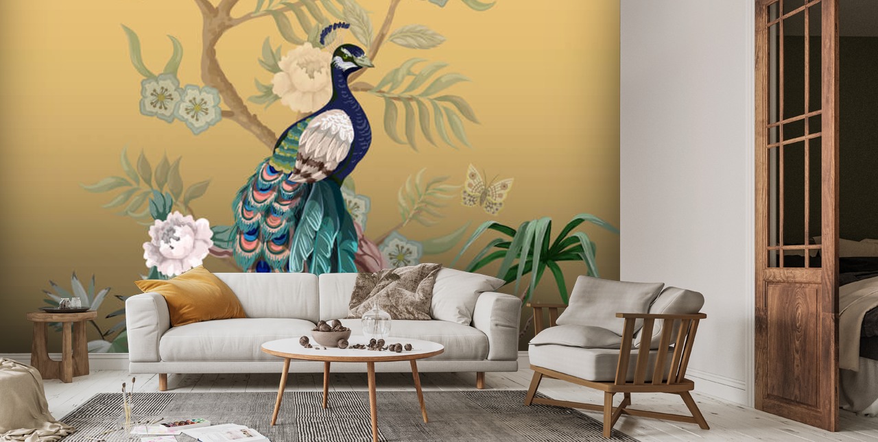 Peacock Power Wallpaper | Wallsauce UK