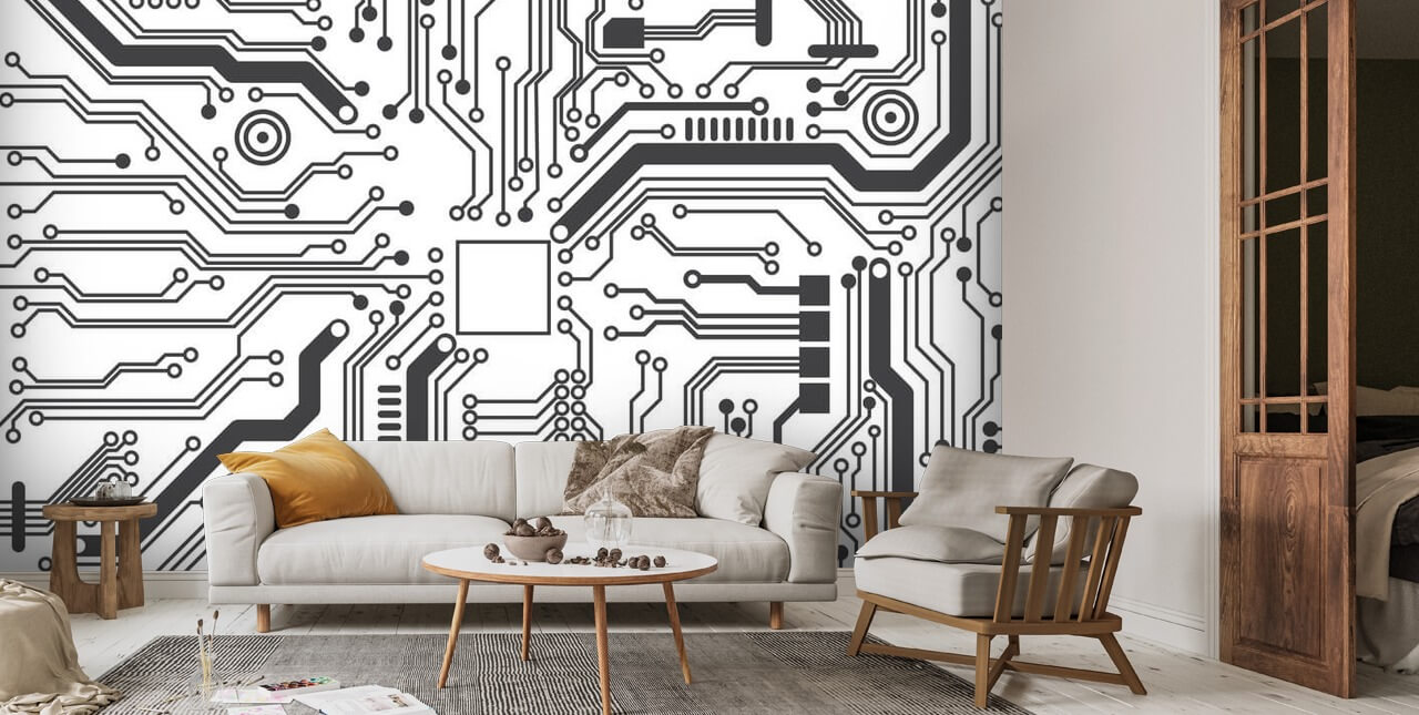 Circuit Board Wallpaper Mural | Wallsauce US