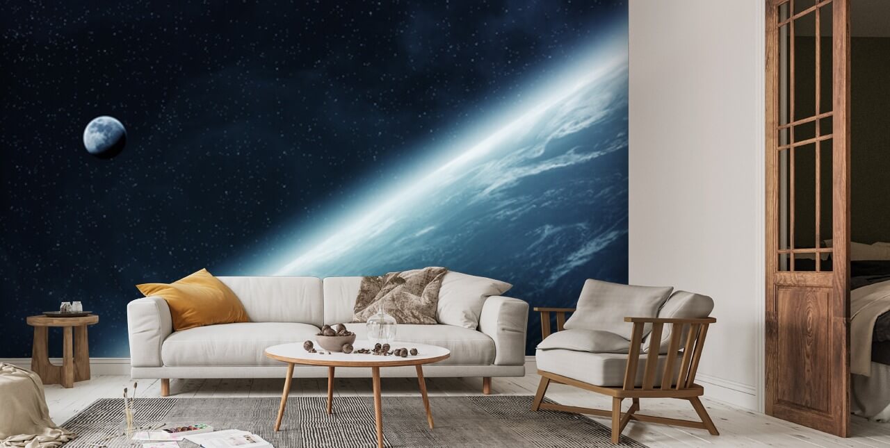 Panoramic Earth Moon