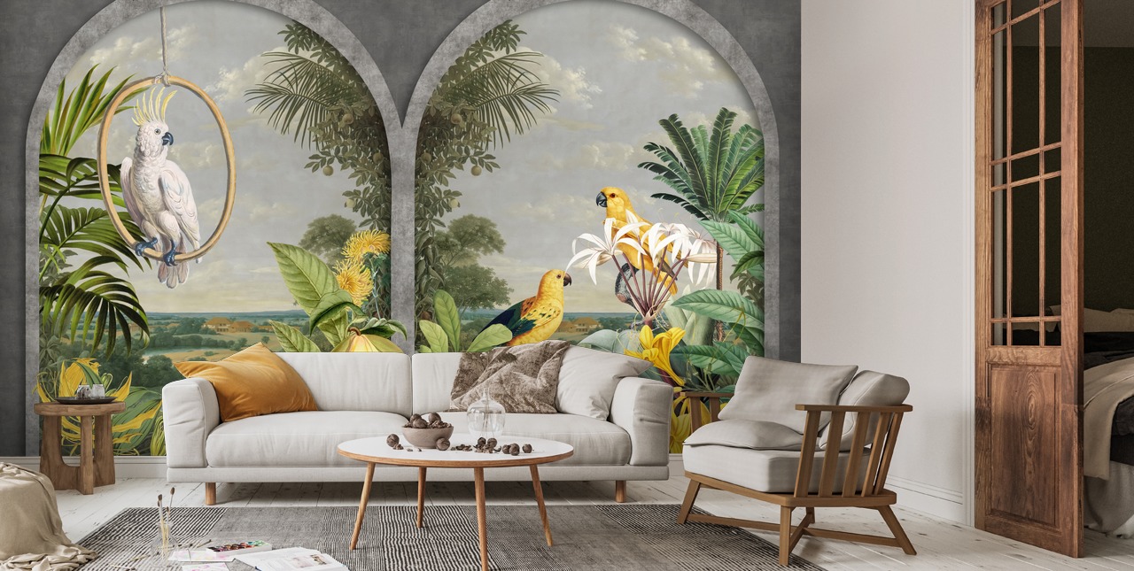 Window with Birds Wallpaper | Wallsauce US