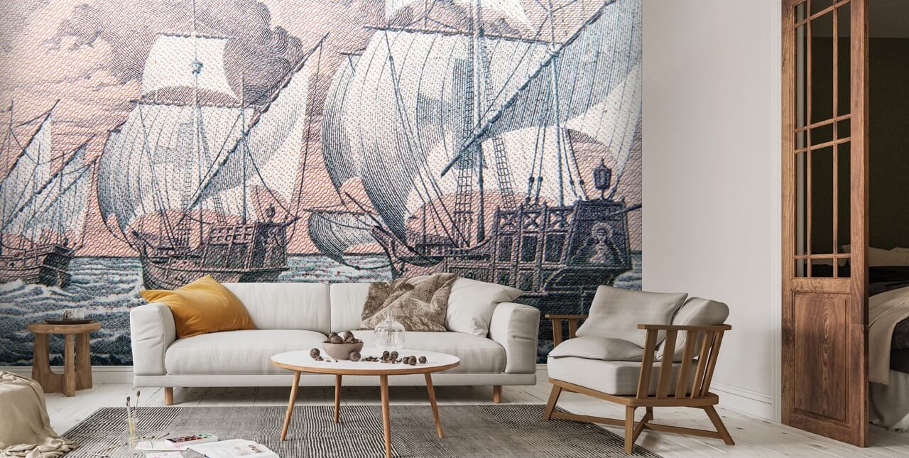Columbus - Niña, Pinta & Santa Maria Wall Mural | Wallsauce US