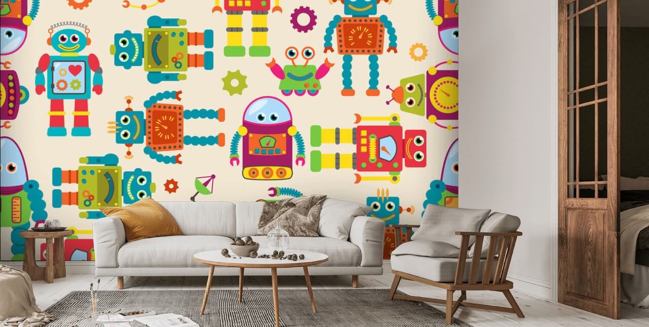 Cute Robots Wallpaper | Wallsauce US