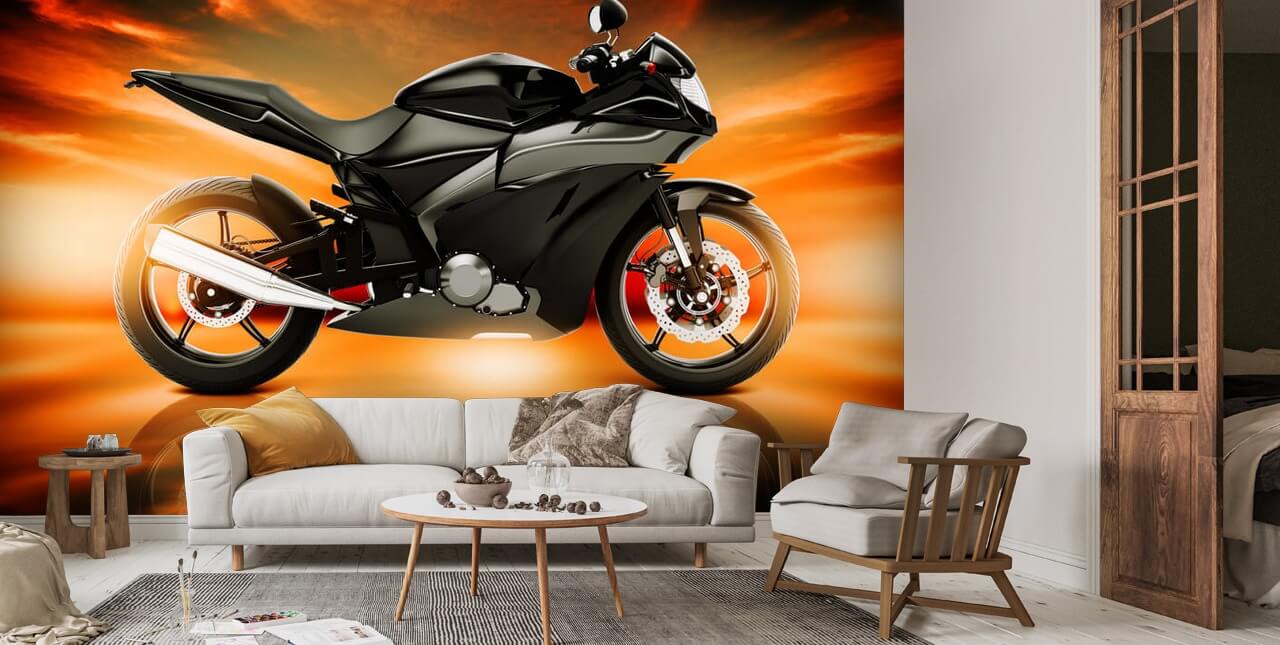 Motorcycle Skyline Horizon Wallpaper | Wallsauce US
