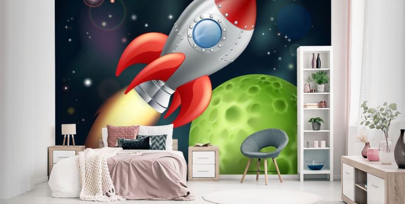 Childrens Space Wallpaper & Rocket Murals | Wallsauce US