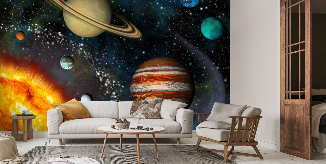 3D Solar System Wall Mural | Wallsauce NZ