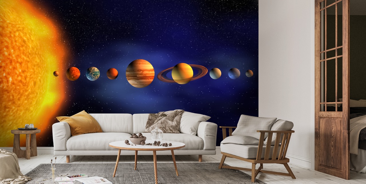 Carta da parati murale con sistema solare | Wallsauce IT