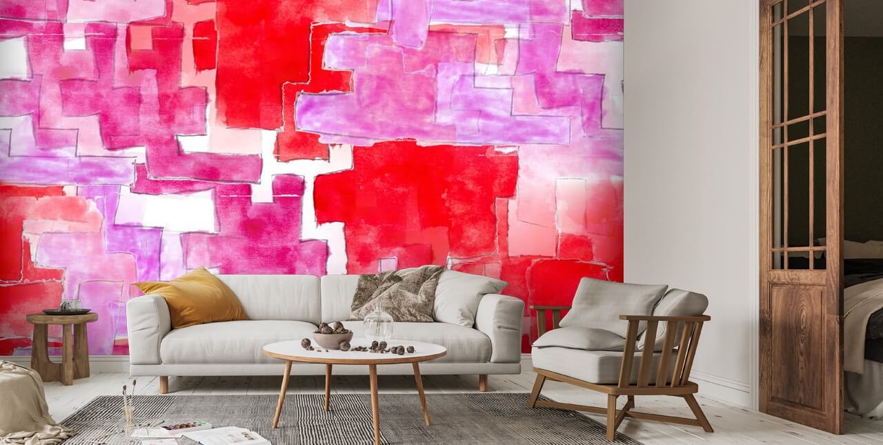 Papier Peint Picasso - Cubisme Rouge | Wallsauce FR