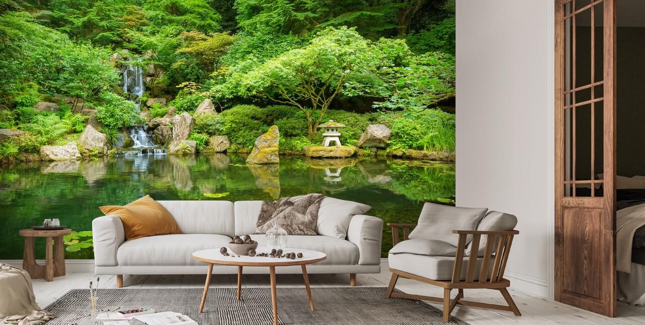 Vakker japansk hage tapet | Wallsauce NO