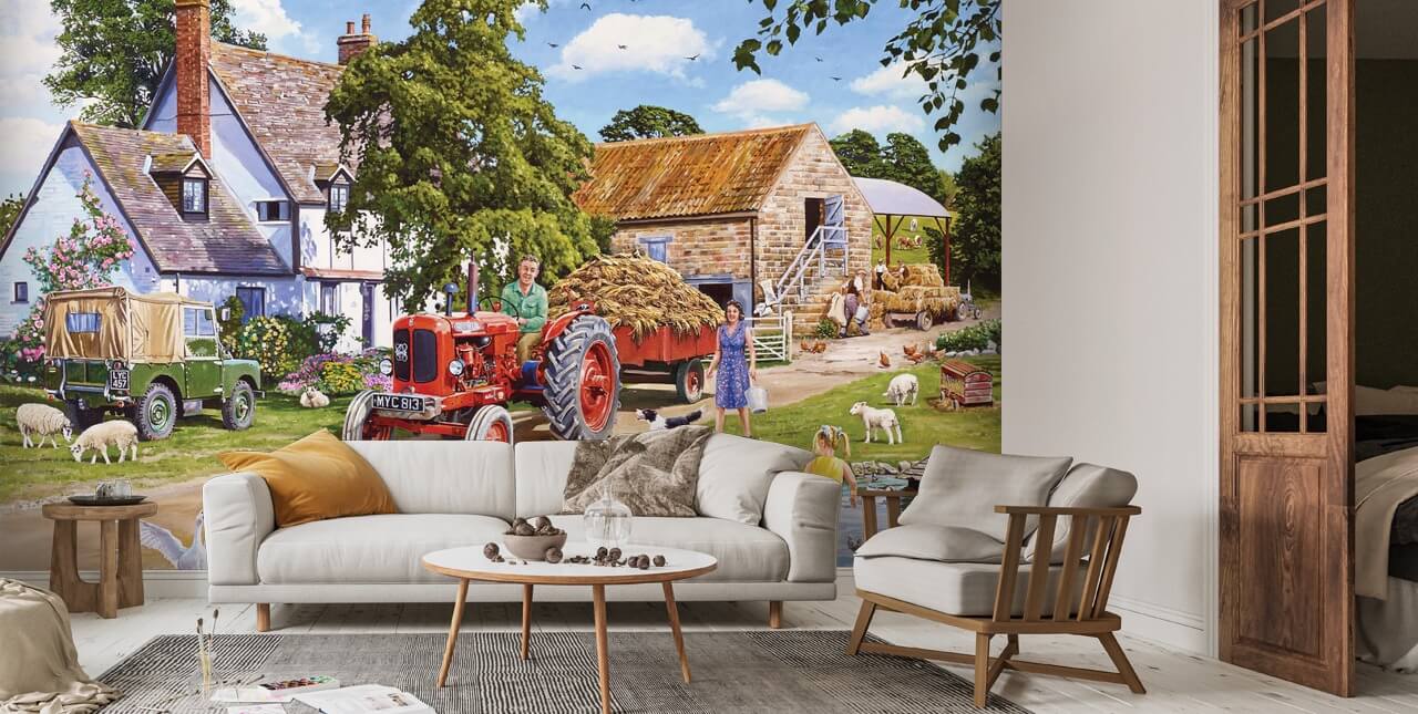 Eine Familienfarm Tapete | Wallsauce DE
