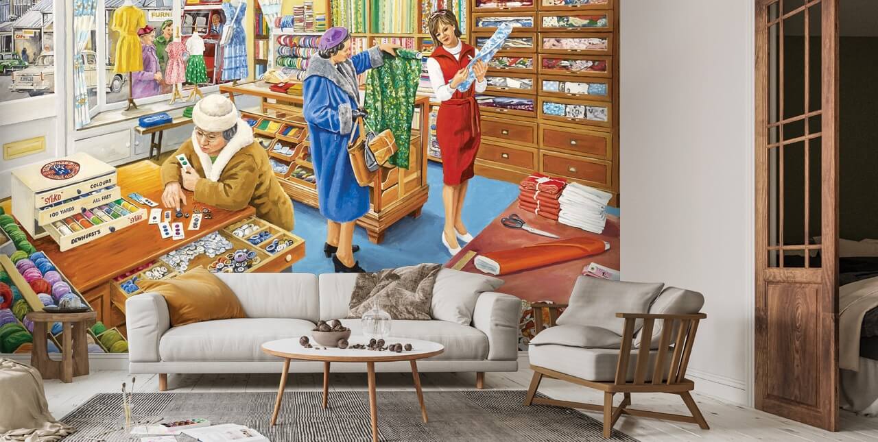 The Haberdasher Wallpaper | Wallsauce UK