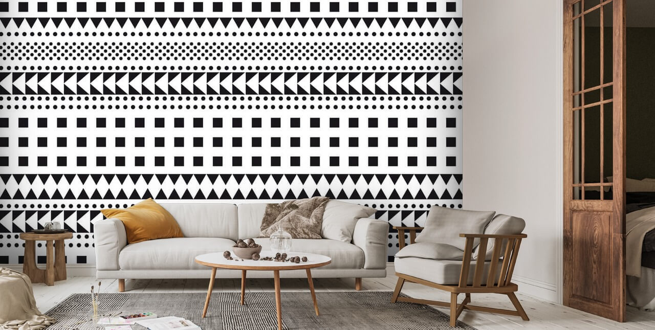 Papier Peint Motif Noir et Blanc | Wallsauce FR