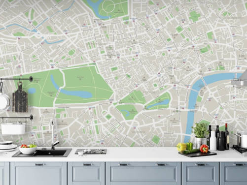 City Map Wallpaper & Wall Murals | Wallsauce UK