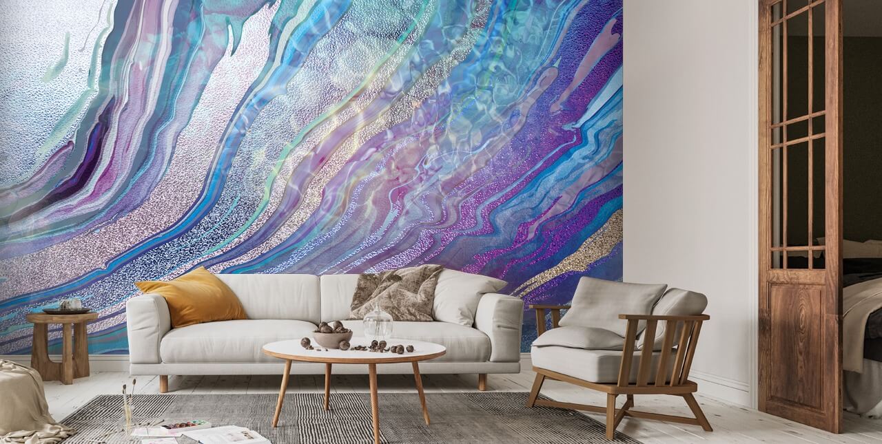 Lila Ripple Behang | Wallsauce NL