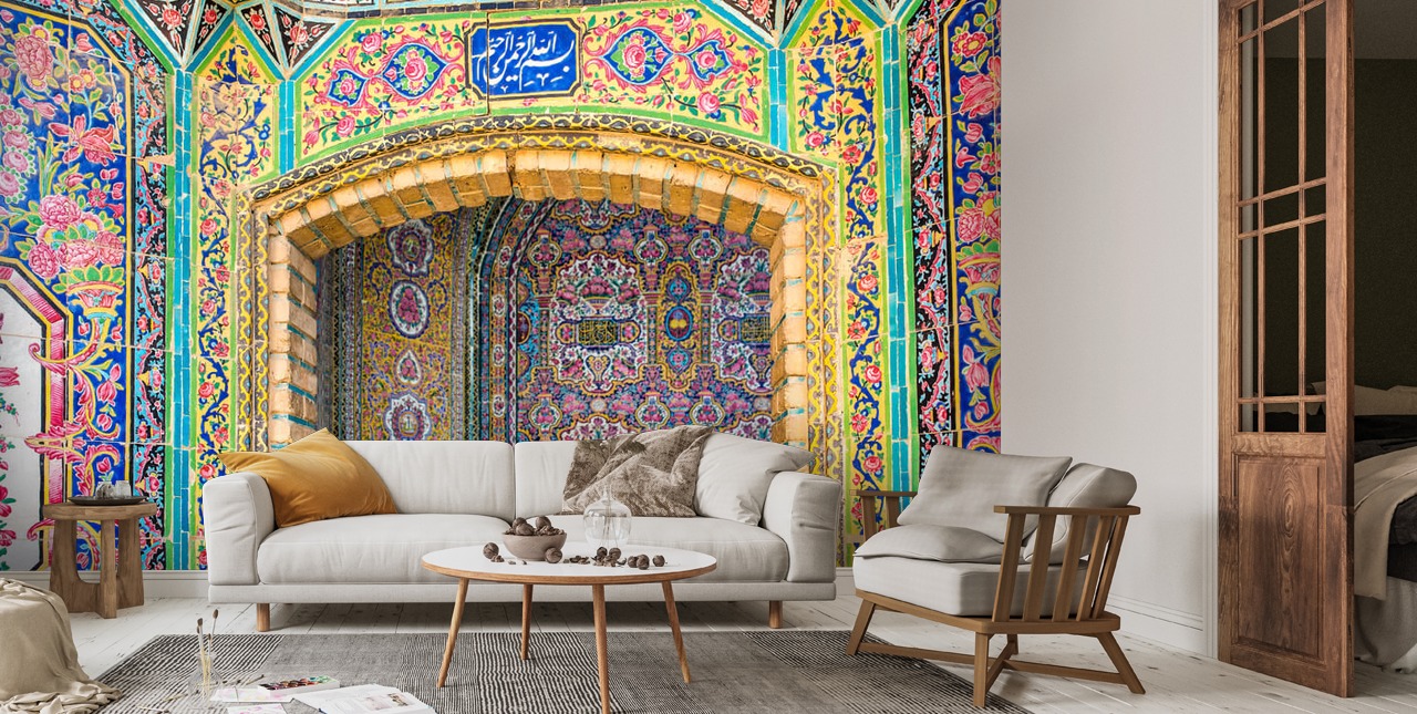 Oriental ornaments from Nasir al-Mulk mosque Shiraz Iran | Wallsauce CA