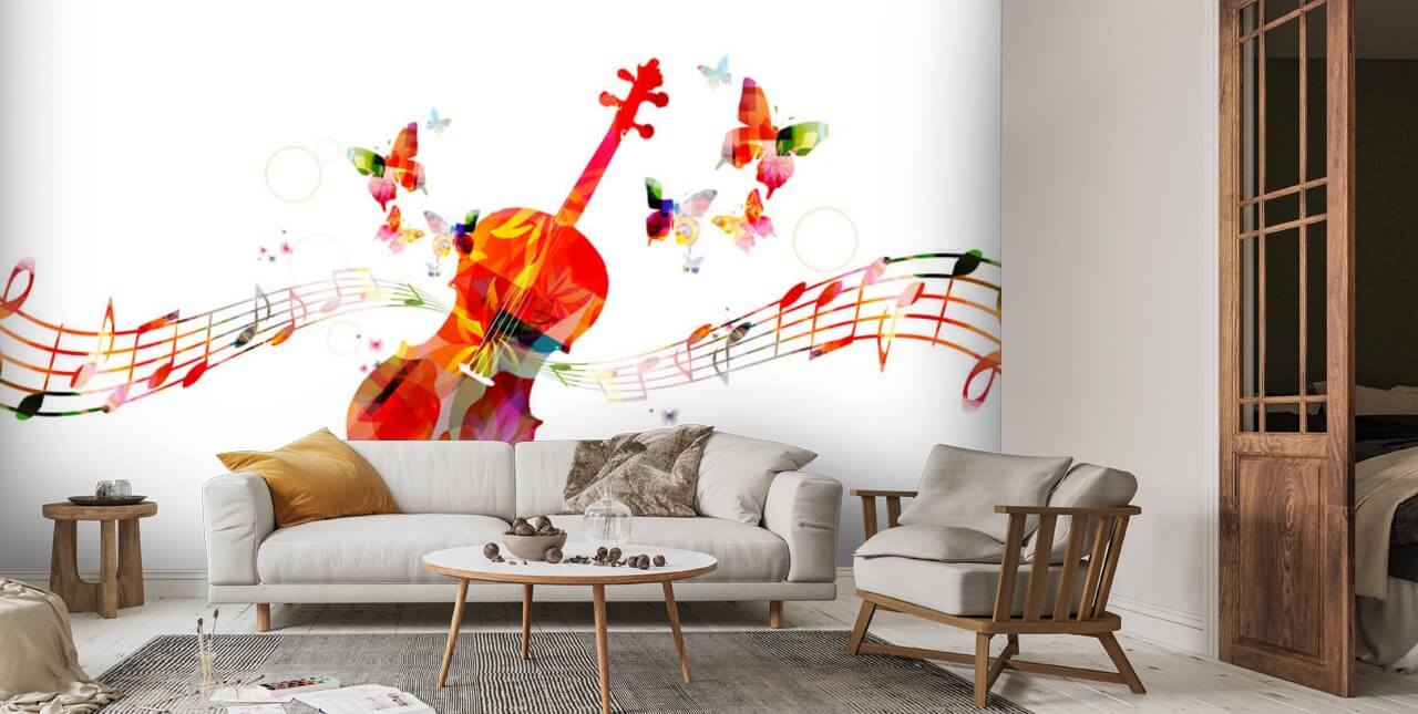 Butterfly Violin Wallpaper | Wallsauce NZ