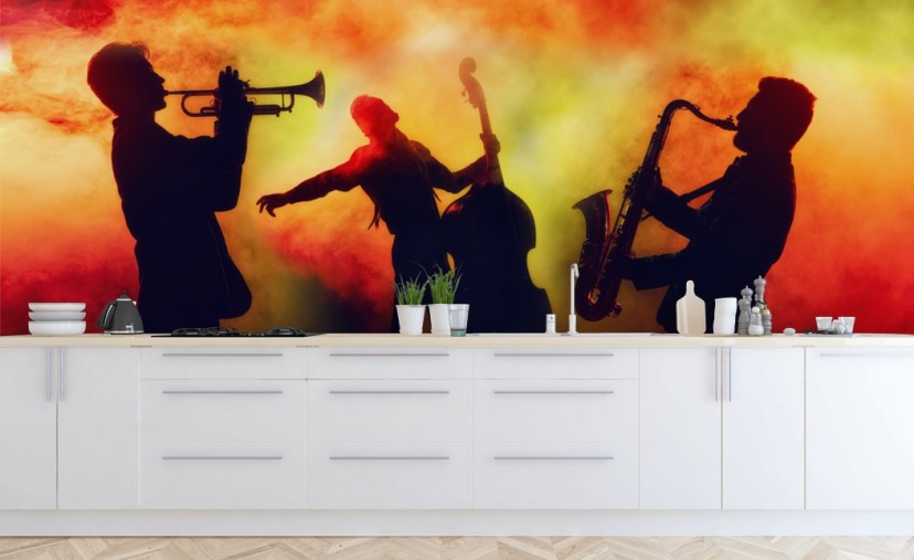 Jazz Music Background Wall Jazz Music Wallpaper Stock Illustrations