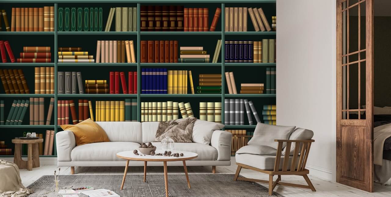 Bookshelf Sbquo Small Wallpaper Bookshelf Wallpapers Happywall