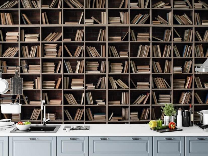 Bookcase Wallpaper & Bookshelf Wall Murals | Wallsauce US