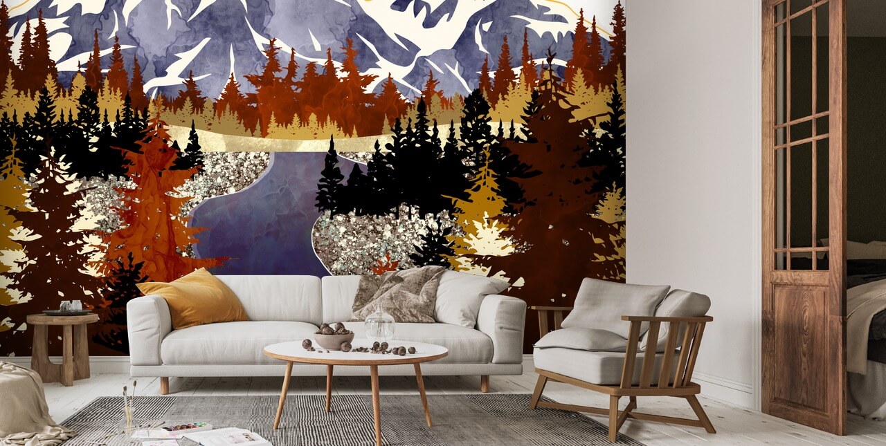 Autumn River Wall Mural | Wallsauce UK