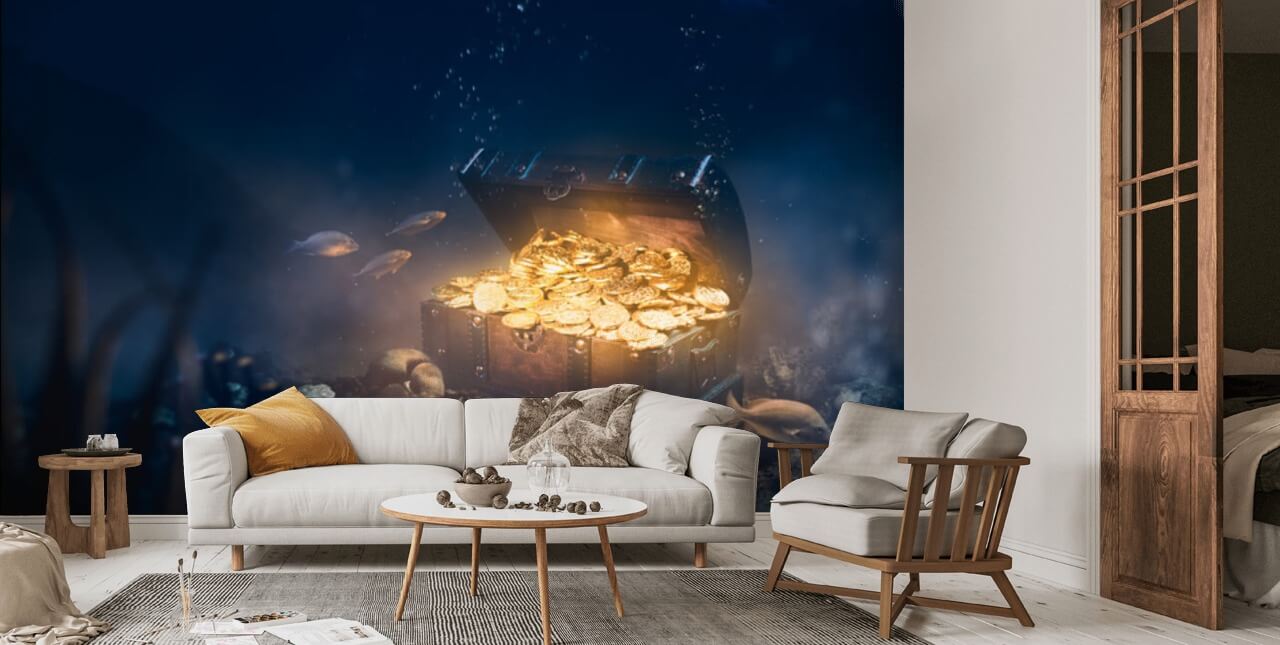 Deep Dive Treasure Wallpaper Mural | Wallsauce US