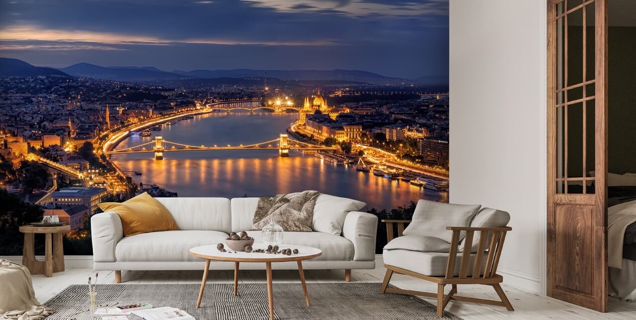 Panorama of Budapest Wallpaper Mural | Wallsauce US