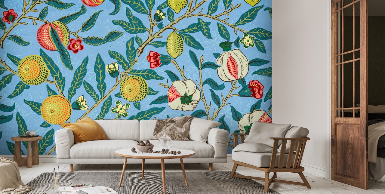 Four Fruits Pattern Wall Mural | Wallsauce UK