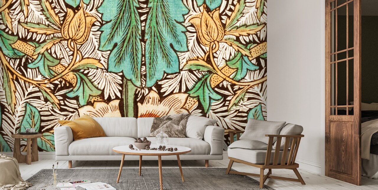 Honeysuckle Pattern Wall Mural | Wallsauce US