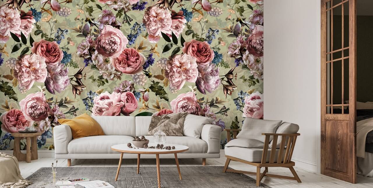 Vintage Green Wallpaper | Wallsauce UK