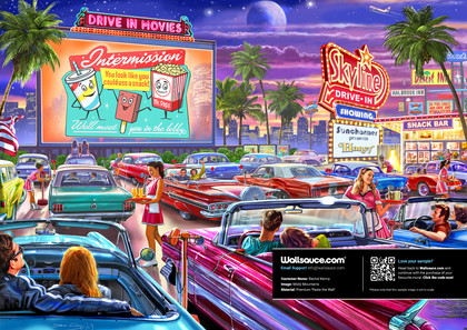 Drive In Movie Wall Mural | Wallsauce US