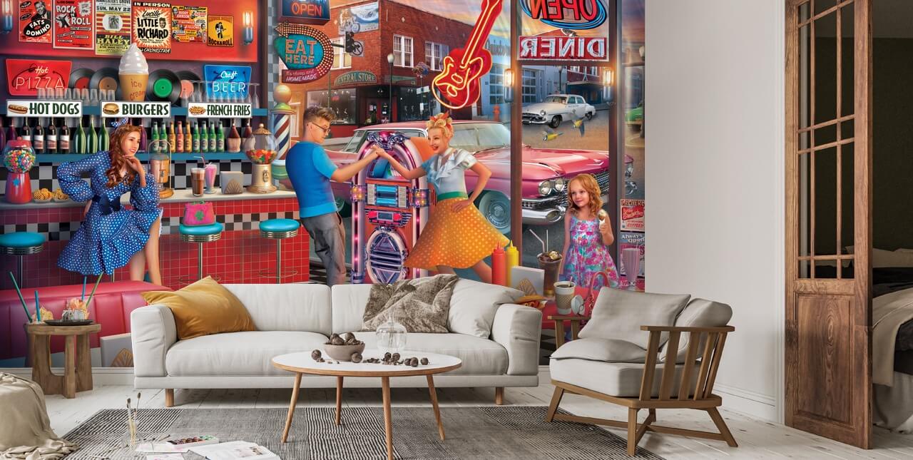 Dancing Diner Wallpaper | Wallsauce US