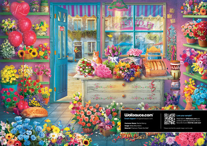 Colourful Flower Shop Wall Mural | Wallsauce UK