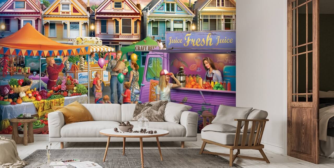 Urban Farmers Market Wallpaper | Wallsauce US