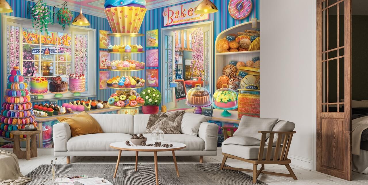 Cupcake Bakery Wall Mural | Wallsauce UK