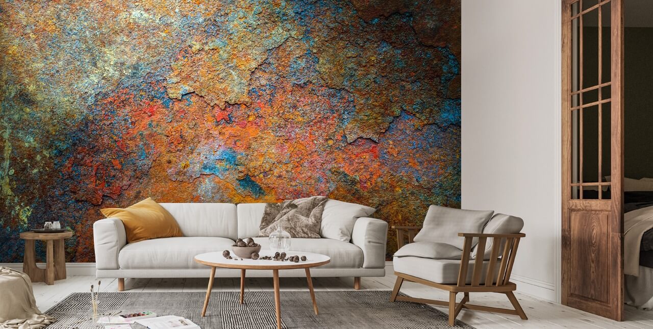 Rusty Rainbow Wall Mural | Wallsauce UK
