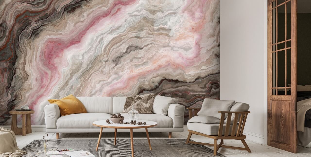Pink Neutral Geode Wall Mural | Wallsauce UK