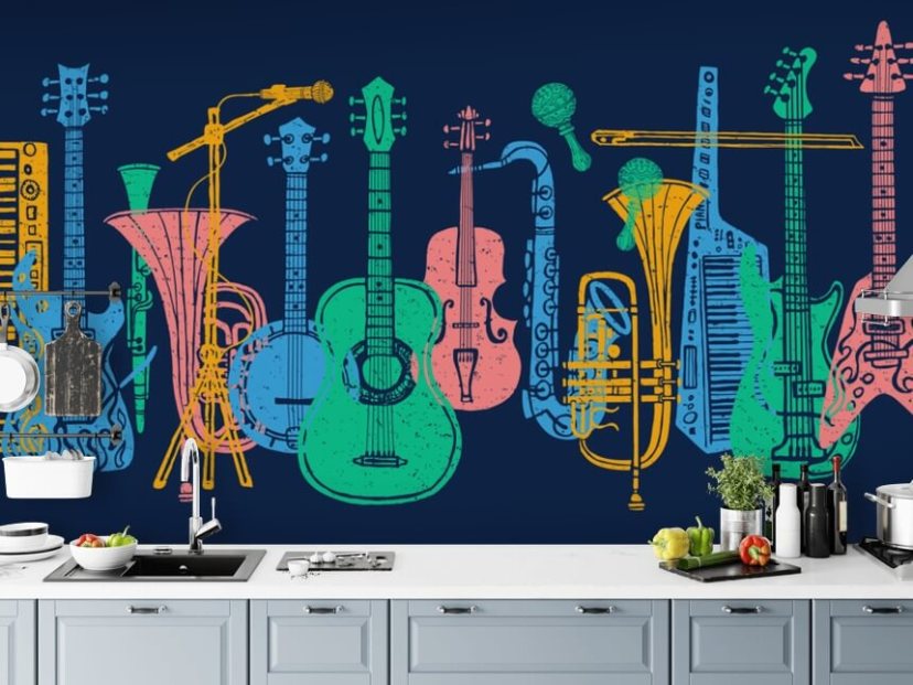 Papel pintado y murales de instrumentos musicales | Wallsauce ES