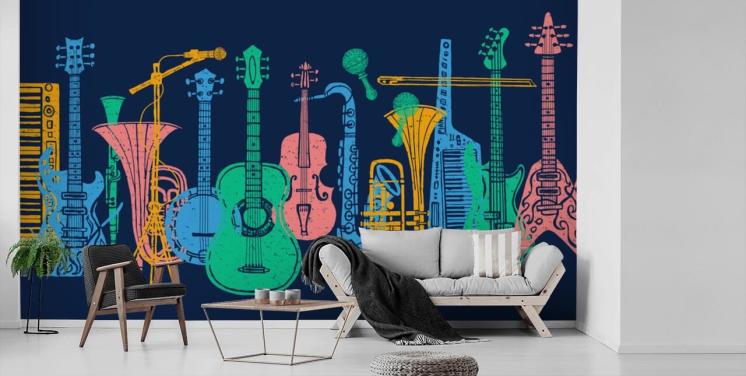 Musical Instrument Wallpaper & Wall Murals | Wallsauce US